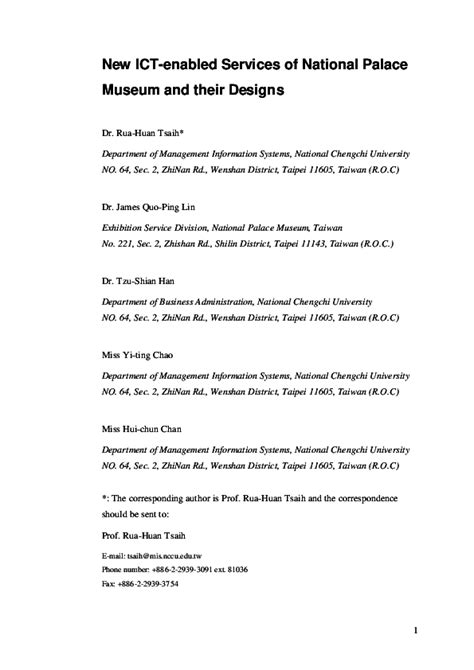 Pdf New Ict Enabled Services Of National Palace Museum And Their Designs