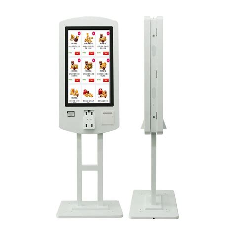 Self Ordering 32inch Touchscreen Payment Ticketing Kiosk With Thermal