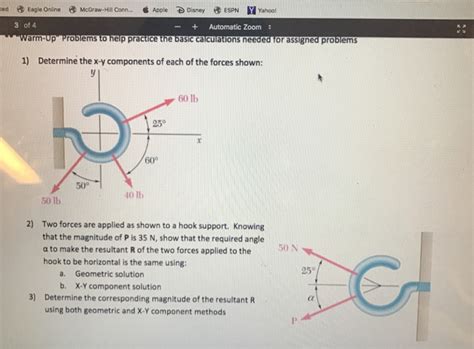 Solved Determine the x-y components of each of the forces | Chegg.com
