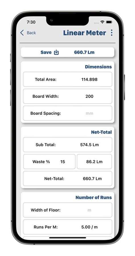 Linear Meters Calculator Buildr