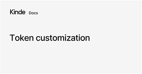 Token Customization Kinde Docs