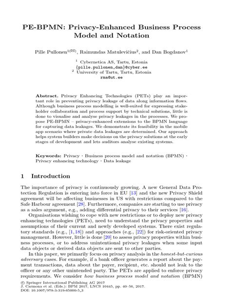 pe bpmn privacy enhanced business process model and notation pdf