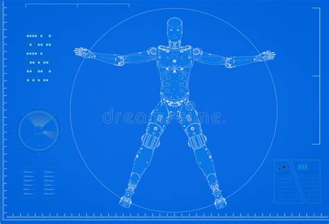 Robotic Arm Blueprint Stock Illustration Illustration Of Detail