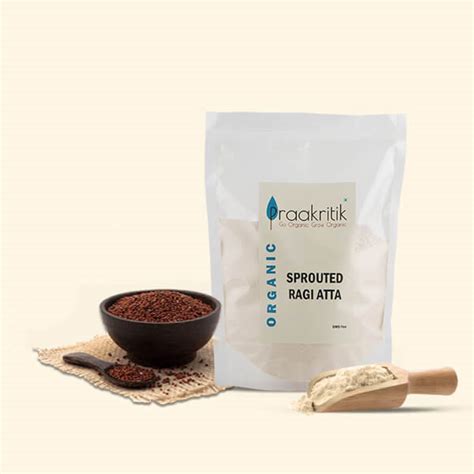 Praakritik Organic Sprouted Ragi Atta 500 G Healthnbenefits