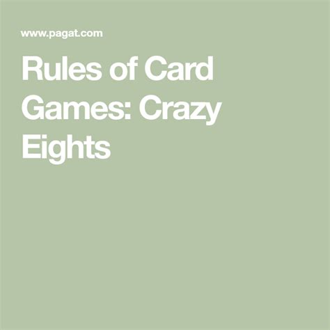 Crazy Eights Card Game Rules Instructions Artofit