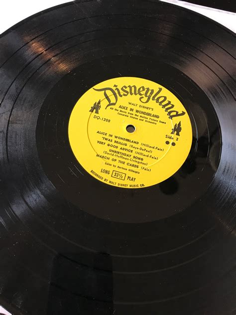 Disneyland Records Walt Disney S Alice In Wonderland Record Etsy