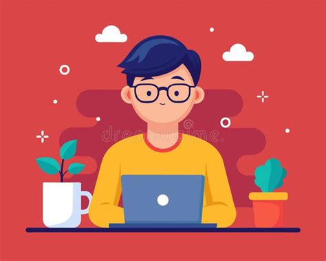 graphic designer using ai technology for work vector illustration