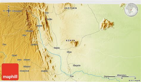 Physical 3d Map Of Kitui