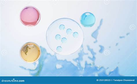 3d Render Of Simple Chemical Bond In Side Cell Or Molecules The