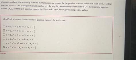 Solved How Many Orbitals In An Atom Could Have These Sets Of Chegg Com