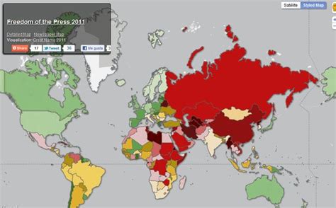 Freedom Of The Press 2011 Mapa Mundial De Libertad De Prensa En 2011