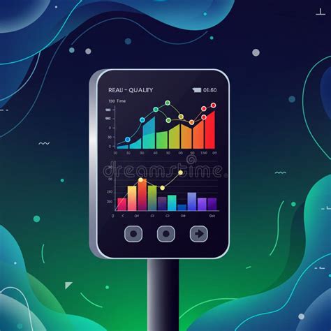 A Digital Display Shows Two Colorful Graphs On A Sleek Rectangular Interface With Stock