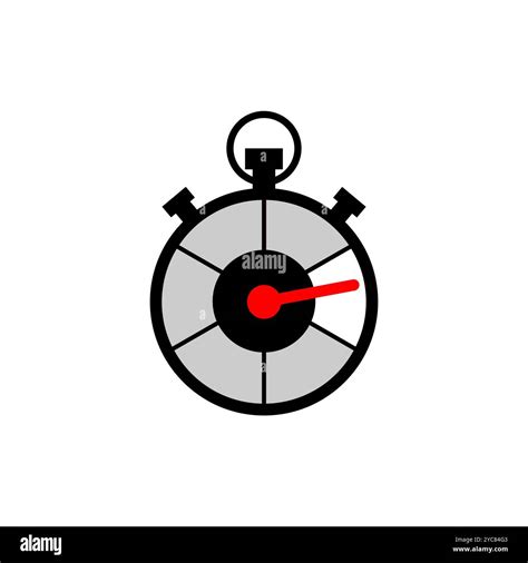Stopwatch Icon Countdown Timer Symbol Red Needle Focus Precision