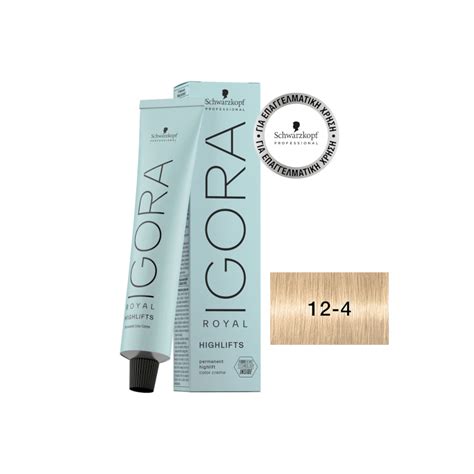 Schwarzkopf Igora Royal Highlifts 12 4 Ξανθιστικό Μπεζ 60ml Skroutz gr