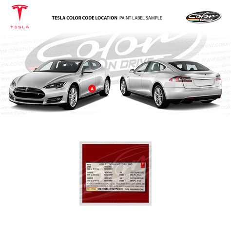 Tesla Color Code Location Paint Label Sample Tesla Coding Color