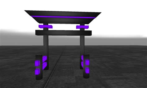 Second Life Marketplace Cyberpunk Torii Gate Purple Boxed