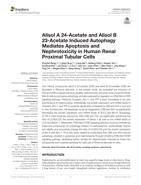 PDF Alisol A 24 Acetate And Alisol B 23 Acetate Induced Autophagy