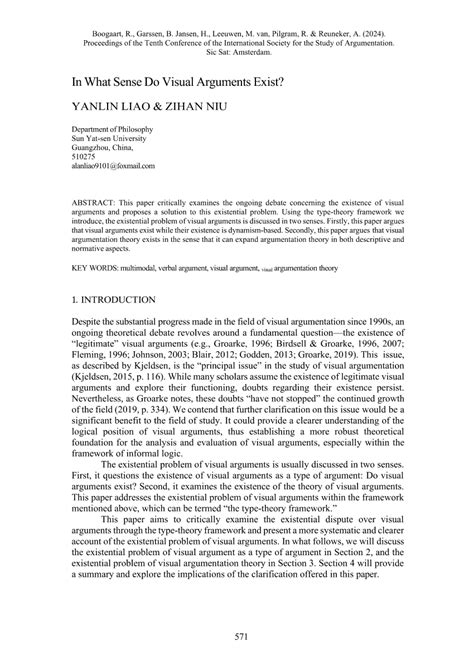 Pdf In What Sense Do Visual Arguments Exit？