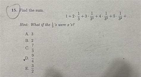 Find The Sum Hint Chegg