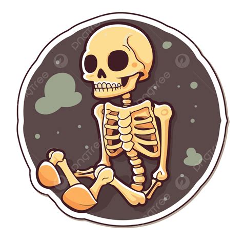 Cartoon Skeleton Sitting In The Circle Vector Clipart Circle Clipart