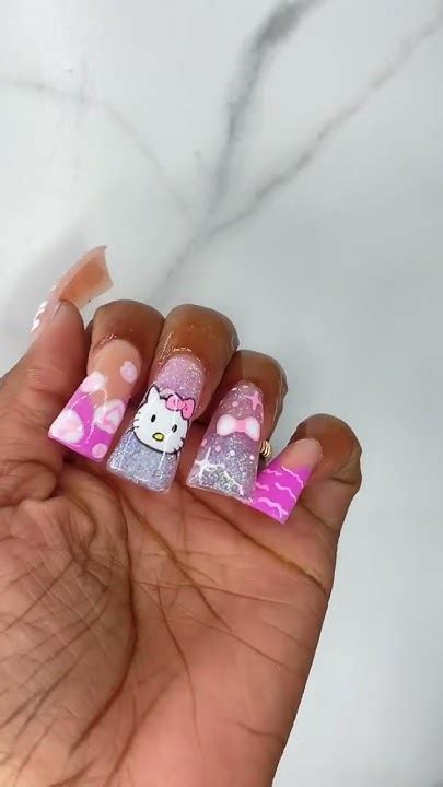 Pink Duck Nails Characternail Ducknails Pinknailart Youtube