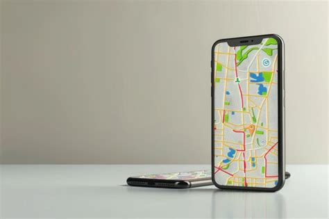 3d Smartphone Device With Map And Gps Technology Premium Ai Generated