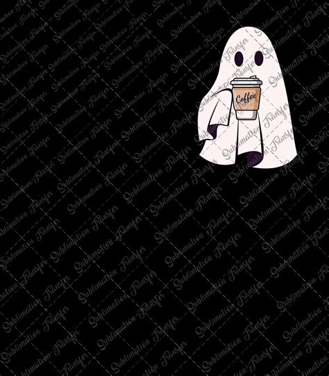 Boo Jee Svg Cute Ghost With Coffee In Witch Hat Svg Cut File Etsy