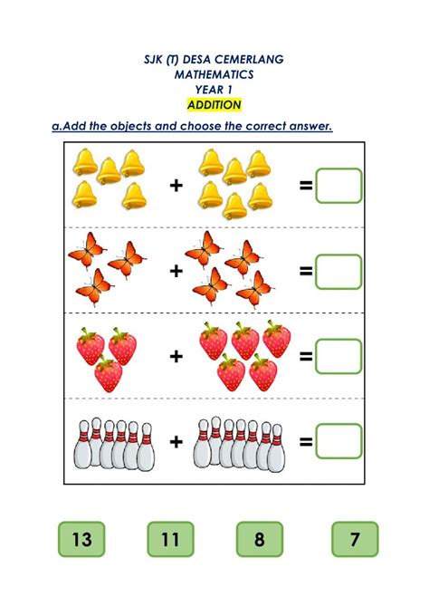 Numeracy Addition Vertical To 20 Worksheet Uk Worksheets Library