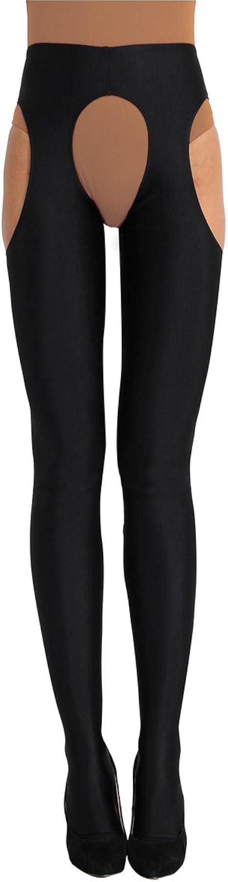 Iefiel Womens Open Crotch Long Stockings Thigh Sheer Suspender Pantyhose Stretchy Bodystockings