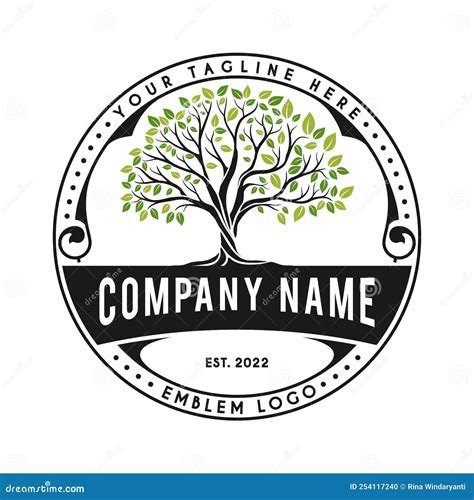 Rooted Tree Logo Design Growing Above The Book Vector Illustration