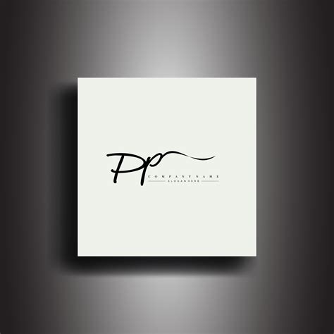 Pp Signature Style Monogram Calligraphic Lettering Icon And Handwriting