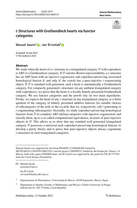 Pdf T Structures With Grothendieck Hearts Via Functor Categories