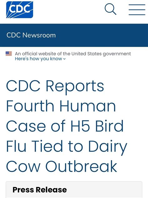 4th Us Human Case Of H5 Bird Flu ♦️dairy Farm Worker In Colorado ♦️mild