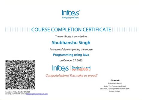 Shubhanshu Singh On Linkedin Infosysspringboard Infosys Java Javaprogramming Programming