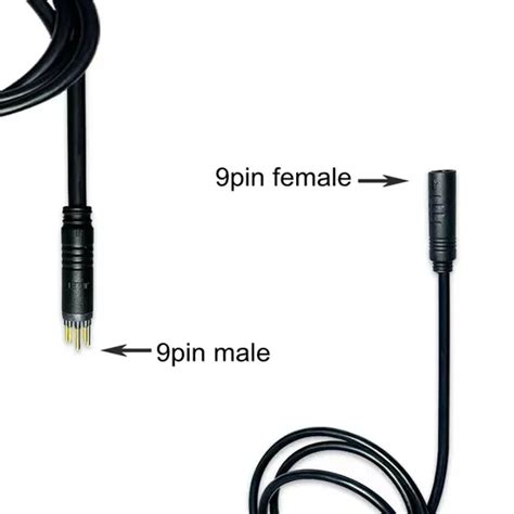Waterproof Motor Extension Cable 9pin Electric Bike Conversion Parts 90cm Male Connector To