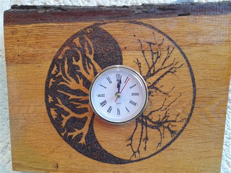 Pyrography Clock Tree Of Life Arcanus Shop