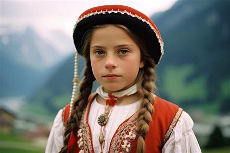 A Girl In A Red Hat Premium Ai Generated Image