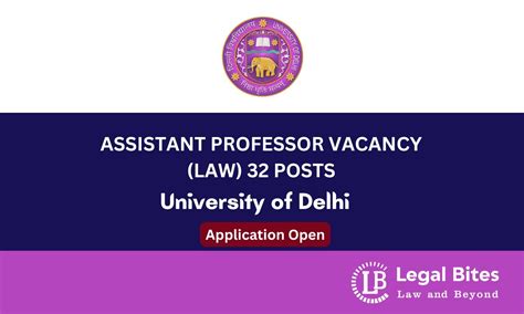 University Of Delhi Assistant Professor Law Recruitment 2024