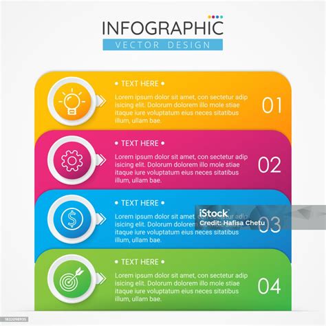 Template Desain Infografis Dengan Ikon Dan 4 Opsi Atau Langkah Untuk