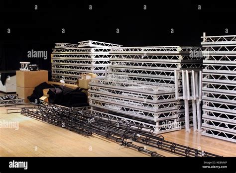 Storage Room Interior Full With Construction Scaffolding Material Stock Storage Room Interior Full With Construction Scaffolding Material Stock