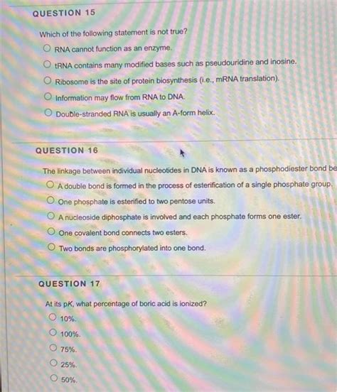 Solved Which Of The Following Statement Is Not True RNA Chegg Com