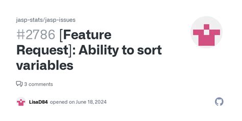 Feature Request Ability To Sort Variables · Issue 2786 · Jasp Stats