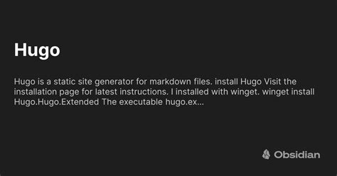 Hugo Obsidian Publish
