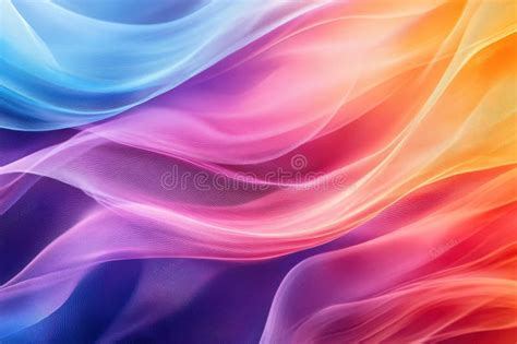 Colorful Abstract Waves Of Fabric Flowing Together In Soft Gradients Stock Illustration