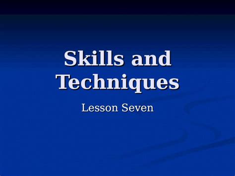Ppt Skills And Techniques Lesson Seven Stages Of Skill Learning