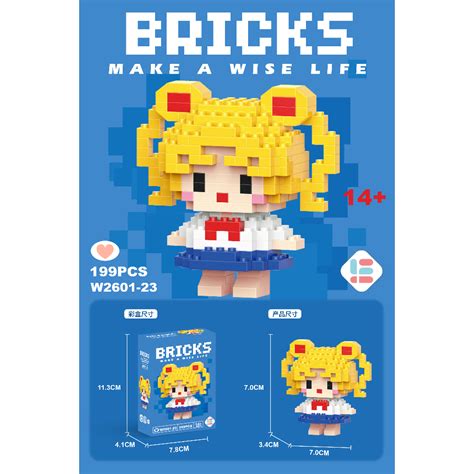 Cute Bricks Make A Wise Life Mini Nano Blocks Cartoon Series Decoration Building Block Ready