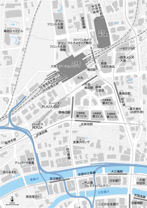 大阪 大阪駅周辺地図 aiデータ 地図素材を販売 今八商店