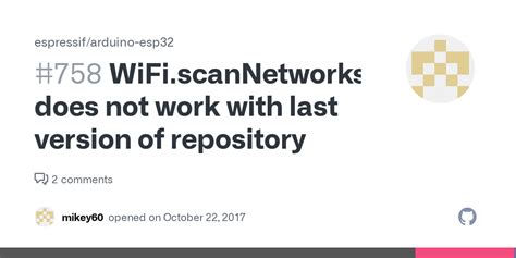 Wifiscannetworks Does Not Work With Last Version Of Repository