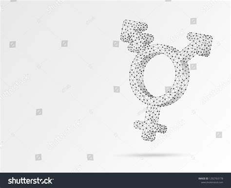 Transgender Pride People Symbol Wireframe Digital Stock Illustration