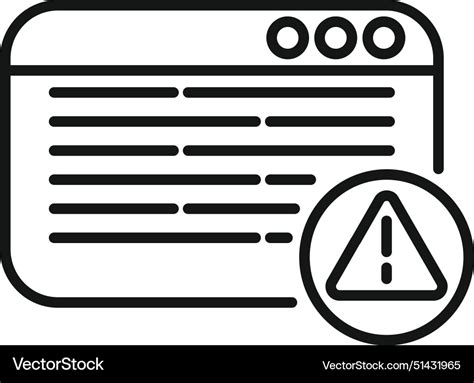 Line Art Of A Web Browser With Error Royalty Free Vector